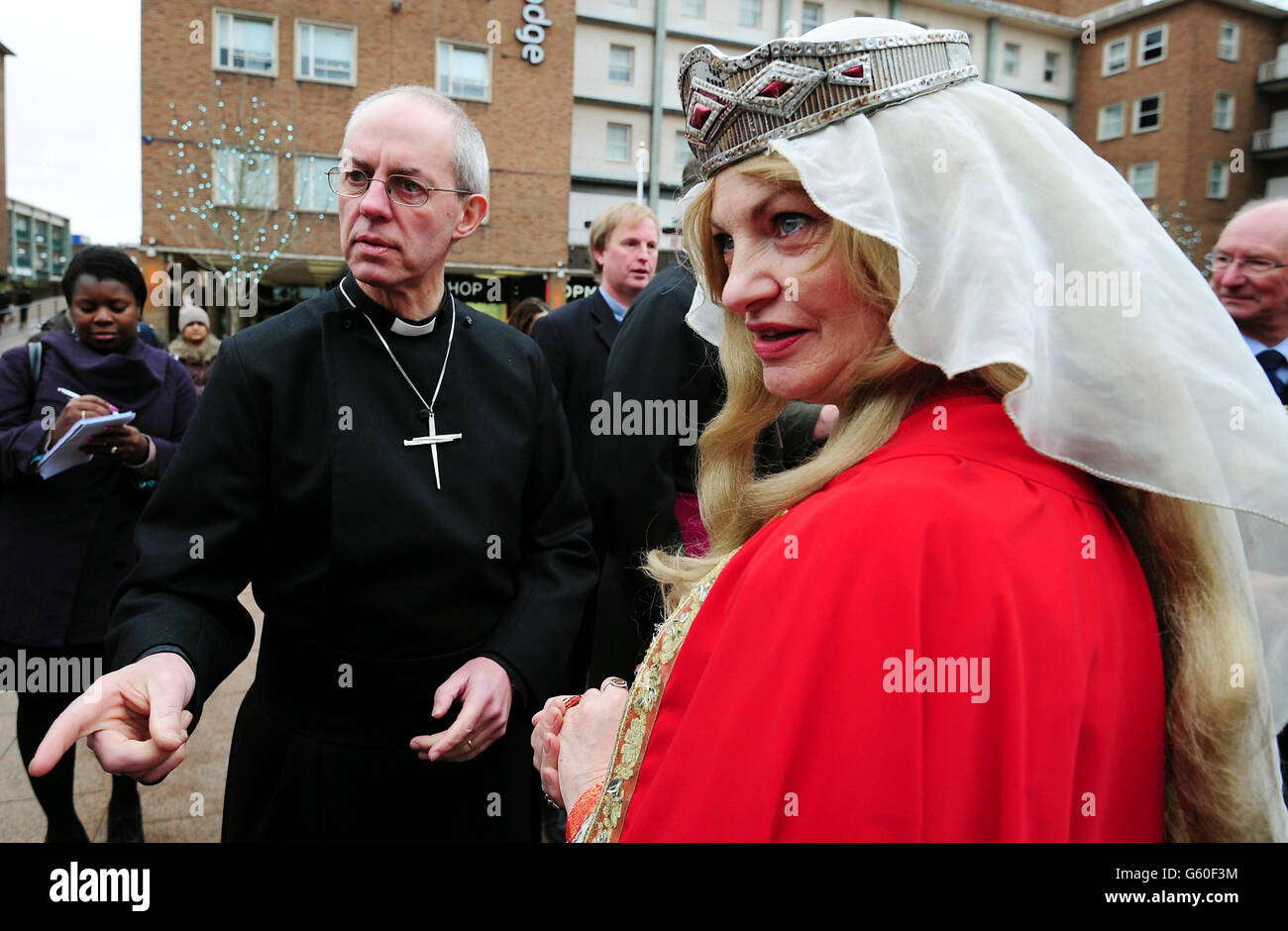 The Archbishop of Canterbury Justin Welby meets Pru Porretta, dressed ...