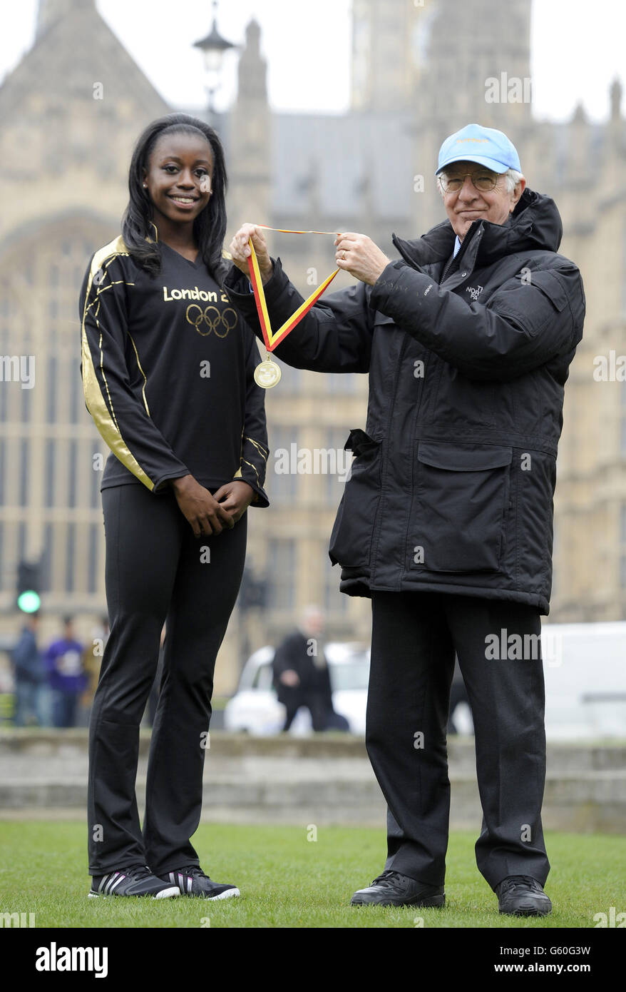 Lord Richard Layard (right) awards London 2012 Olympic Stadium cauldron ...