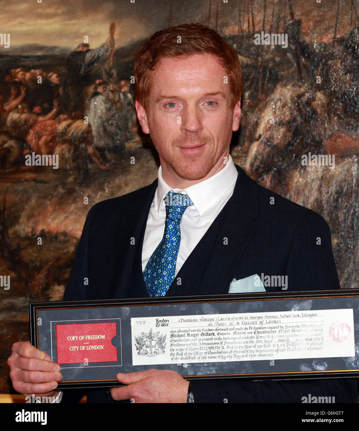 Actor Damian Lewis who received the Freedom of the City of London at ...