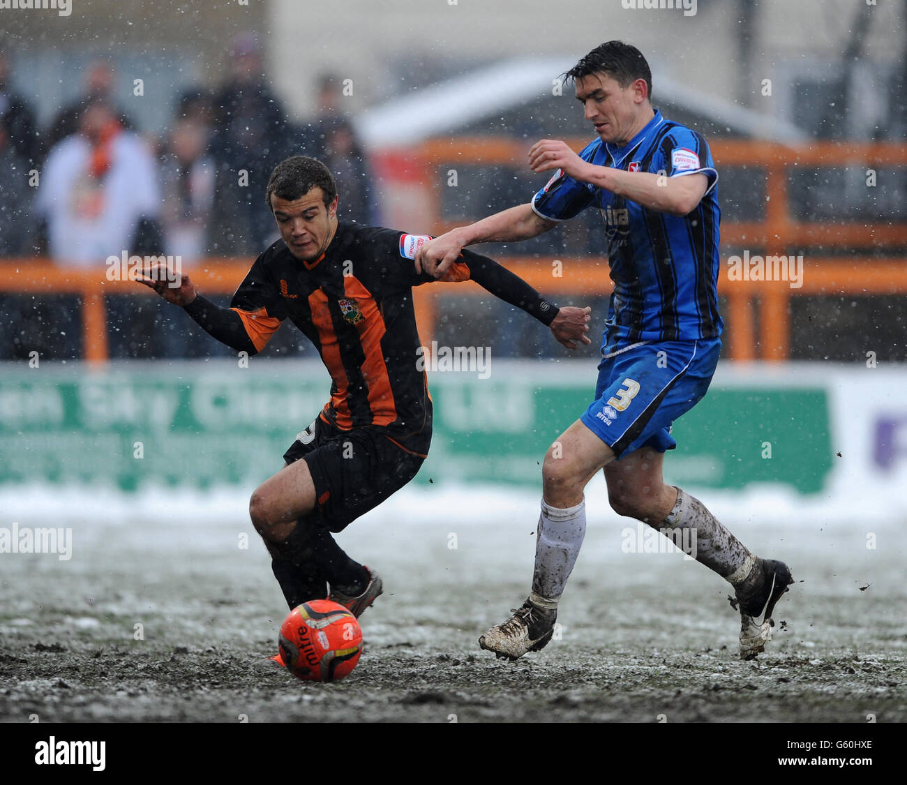 Barnet's Kyle De Silva (left) and Cheltenham's Billy Jones (right ...