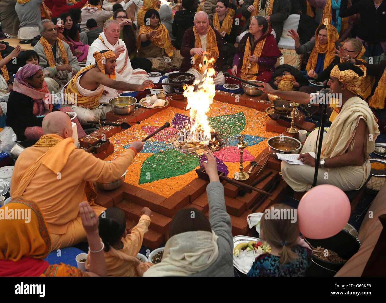 Hare krishna temple ceremony High Resolution Stock Photography and ...