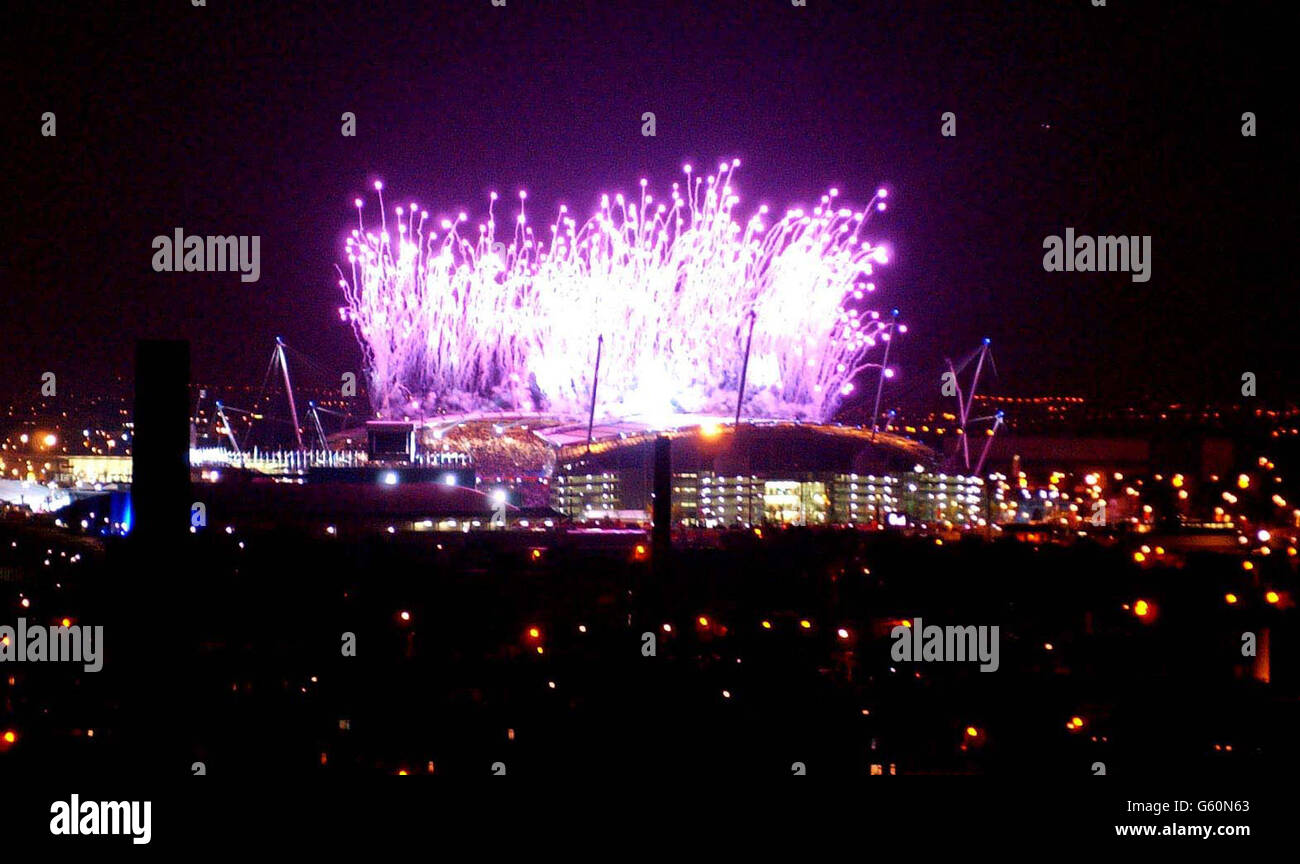 Manchester city stadium fireworks hi-res stock photography and images ...