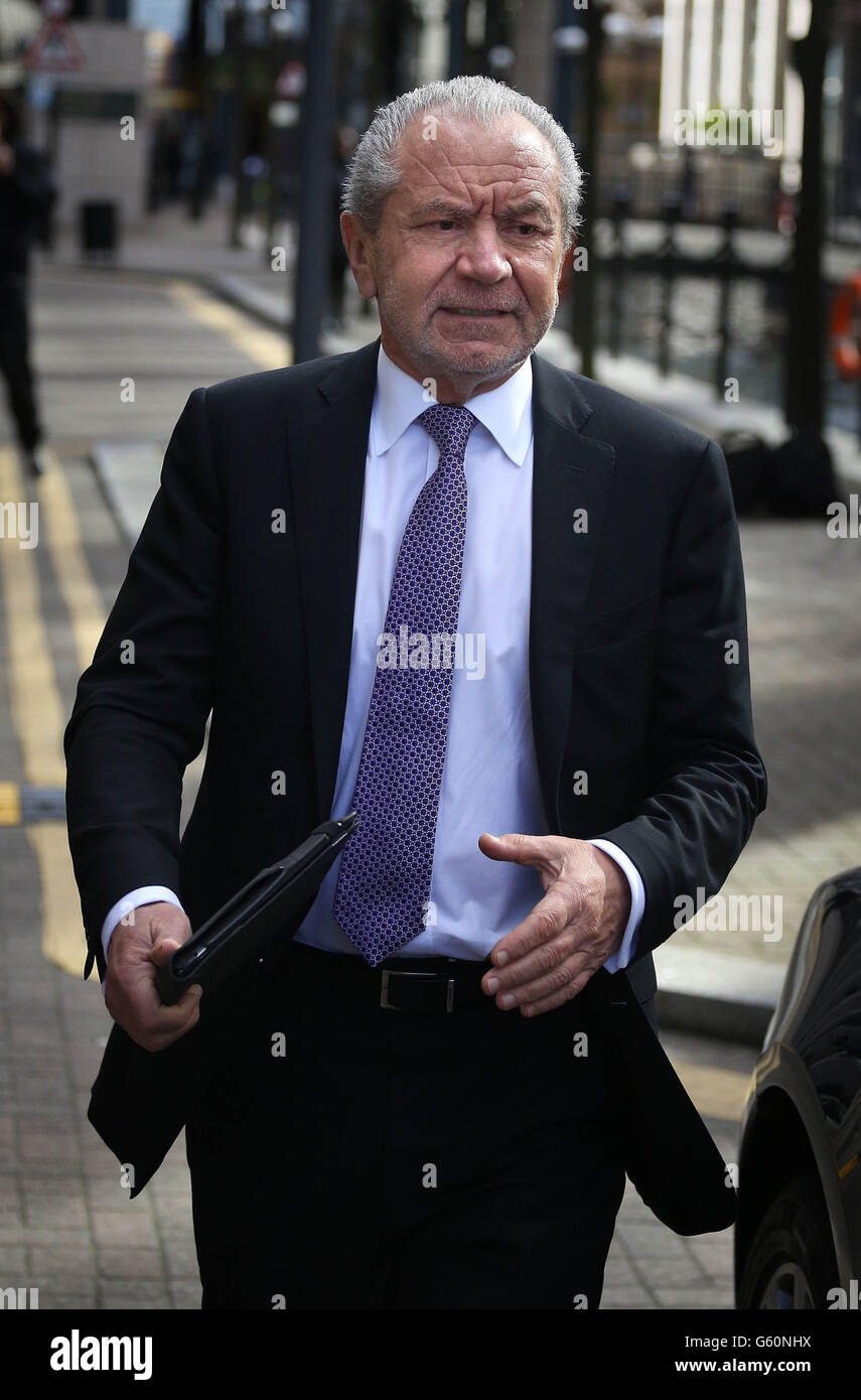 Lord sugar leaves east london tribunal courts in london hi-res stock ...