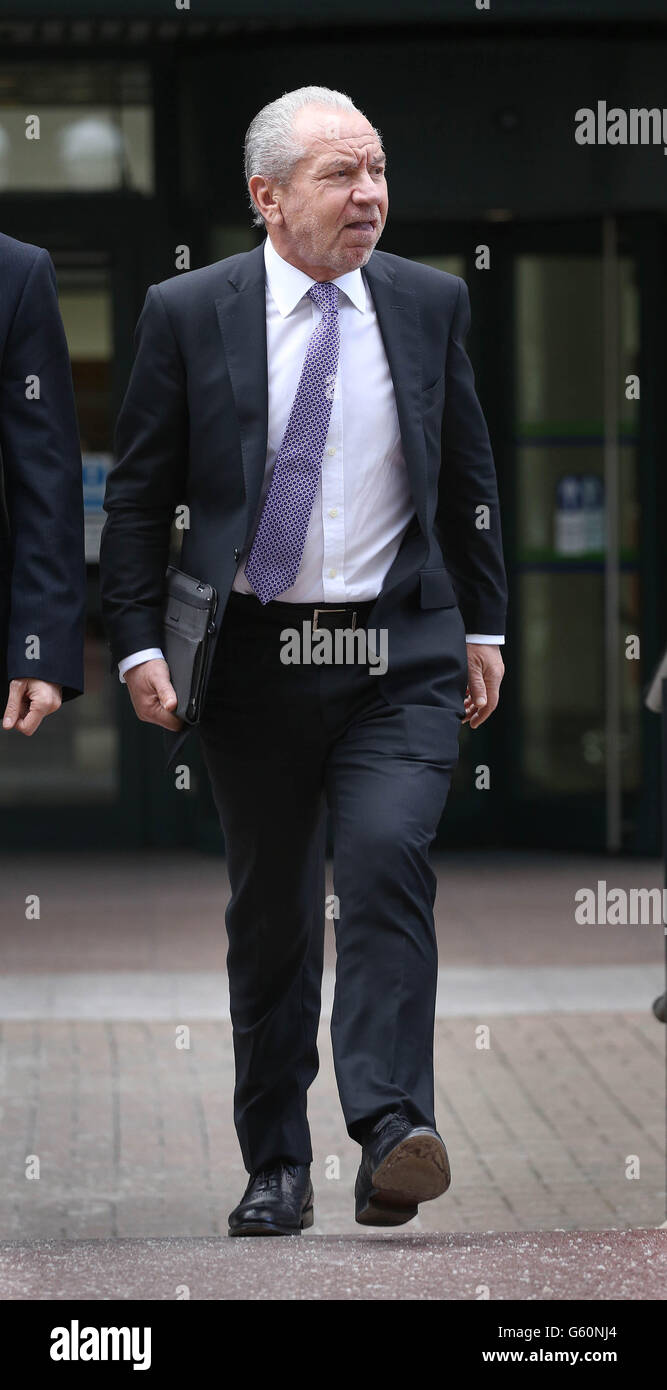Lord sugar leaves east london tribunal courts in london hi-res stock ...