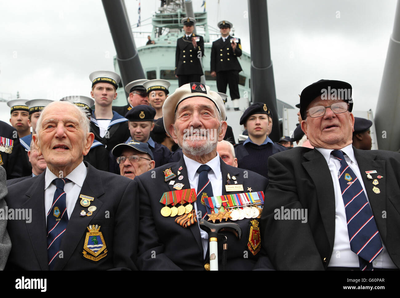 Hms belfast crew veterans hi-res stock photography and images - Alamy