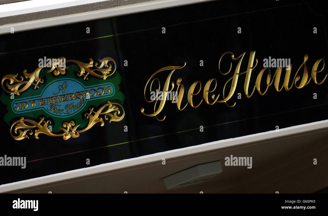 JD Wetherspoon logo outside The Lord Burton pub in Burton on Trent ...