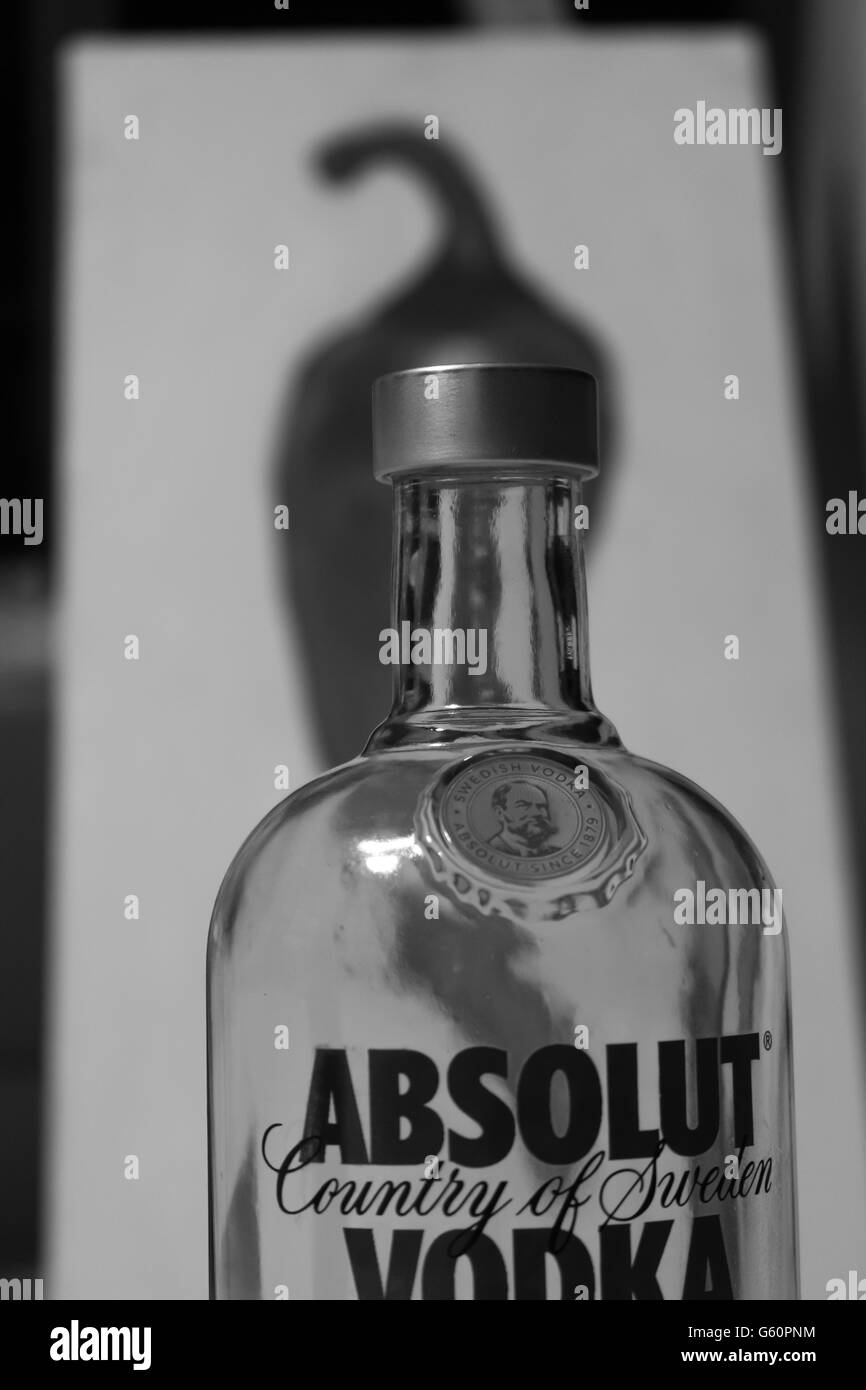 Absolut vodka brand Black and White Stock Photos & Images - Alamy