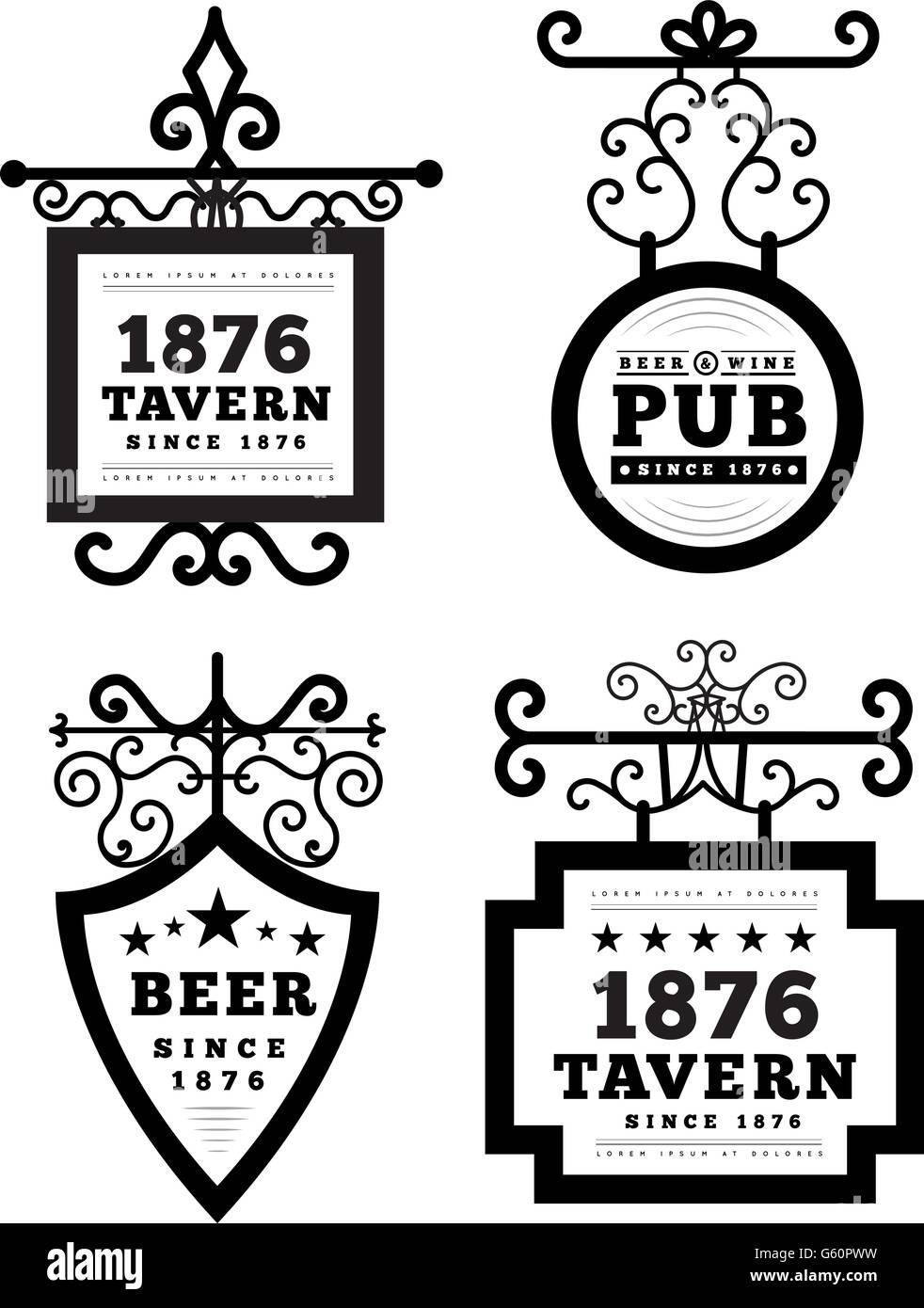 Hanging tavern sign Stock Vector Images - Alamy