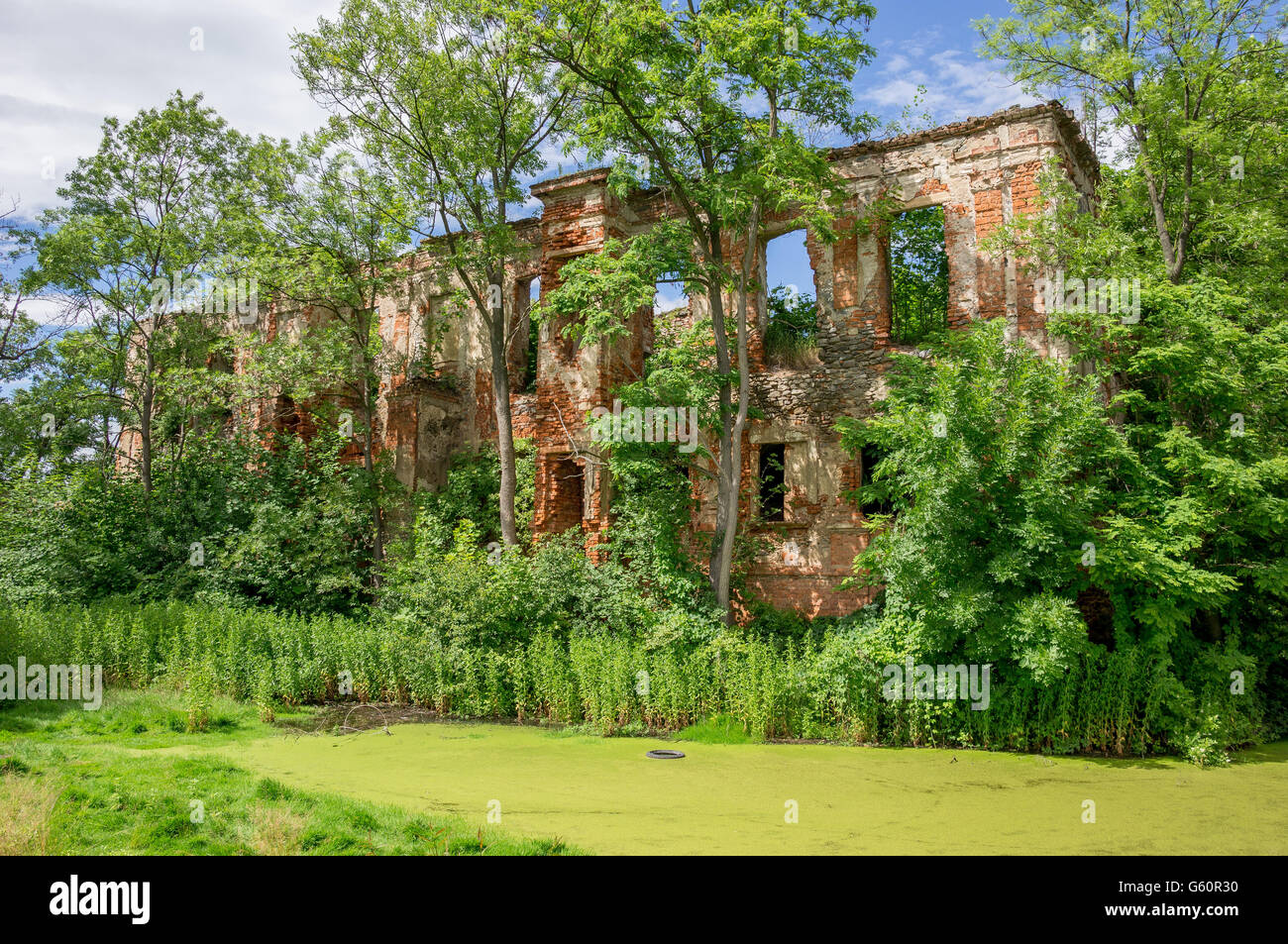 Ruined manor Lazany Lasaan Lower Silesia Poland Stock Photo - Alamy