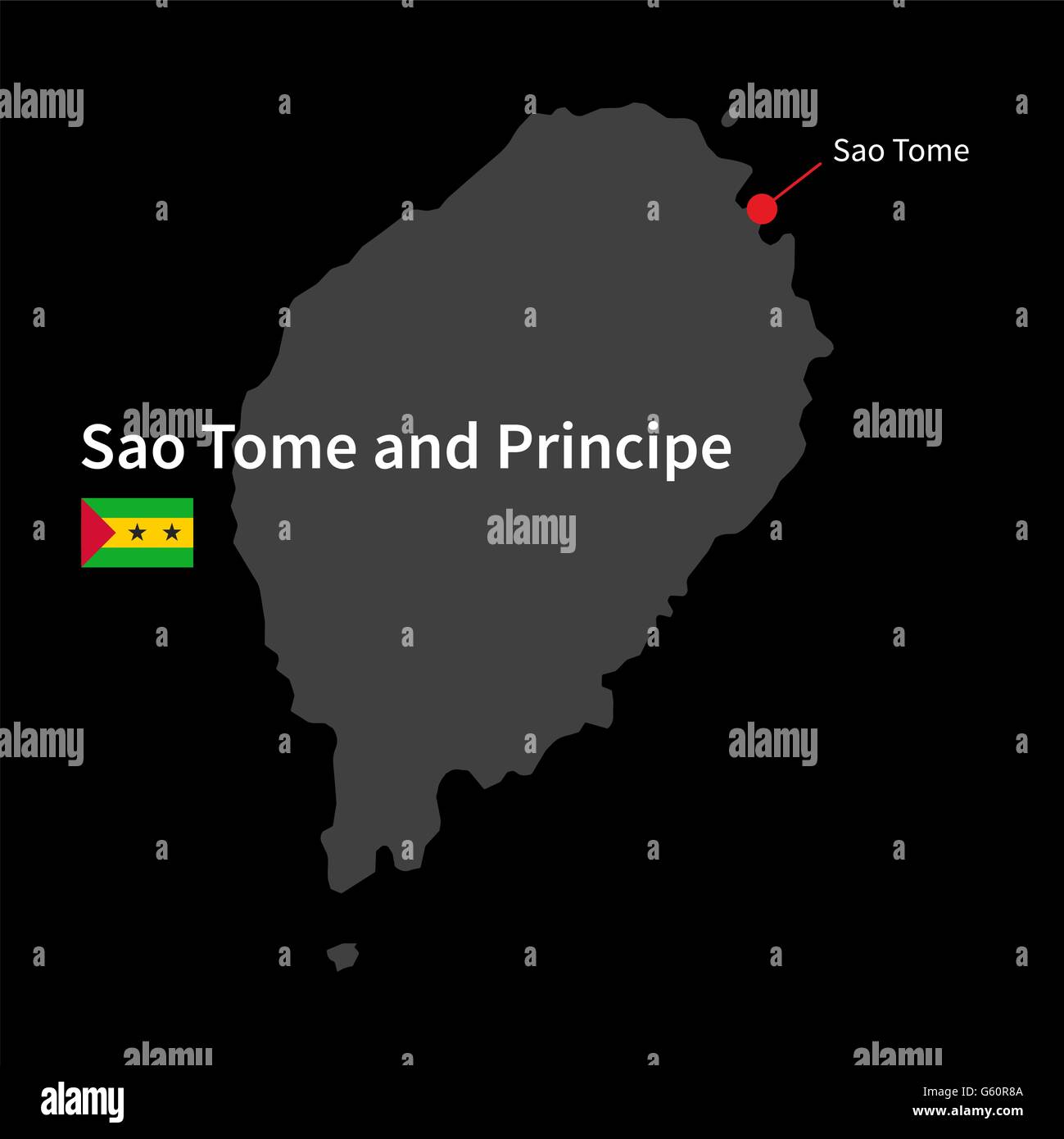 Detailed map of Sao Tome and Principe and capital city Sao Tome with ...