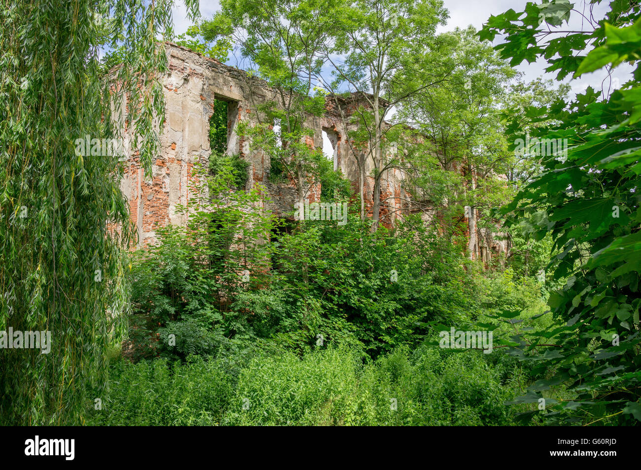 Ruined manor Lazany Lasaan Lower Silesia Poland Stock Photo - Alamy
