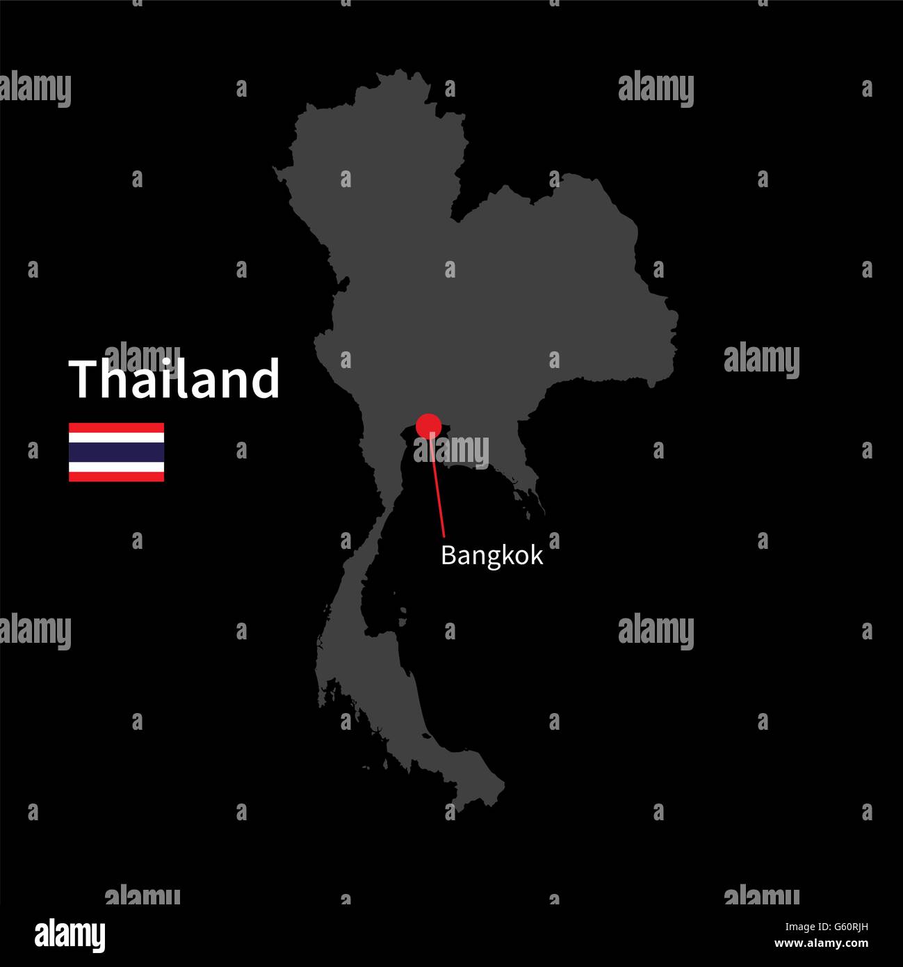 Thailand Political Map Capital Bangkok Stockfotos – VVSRPO
