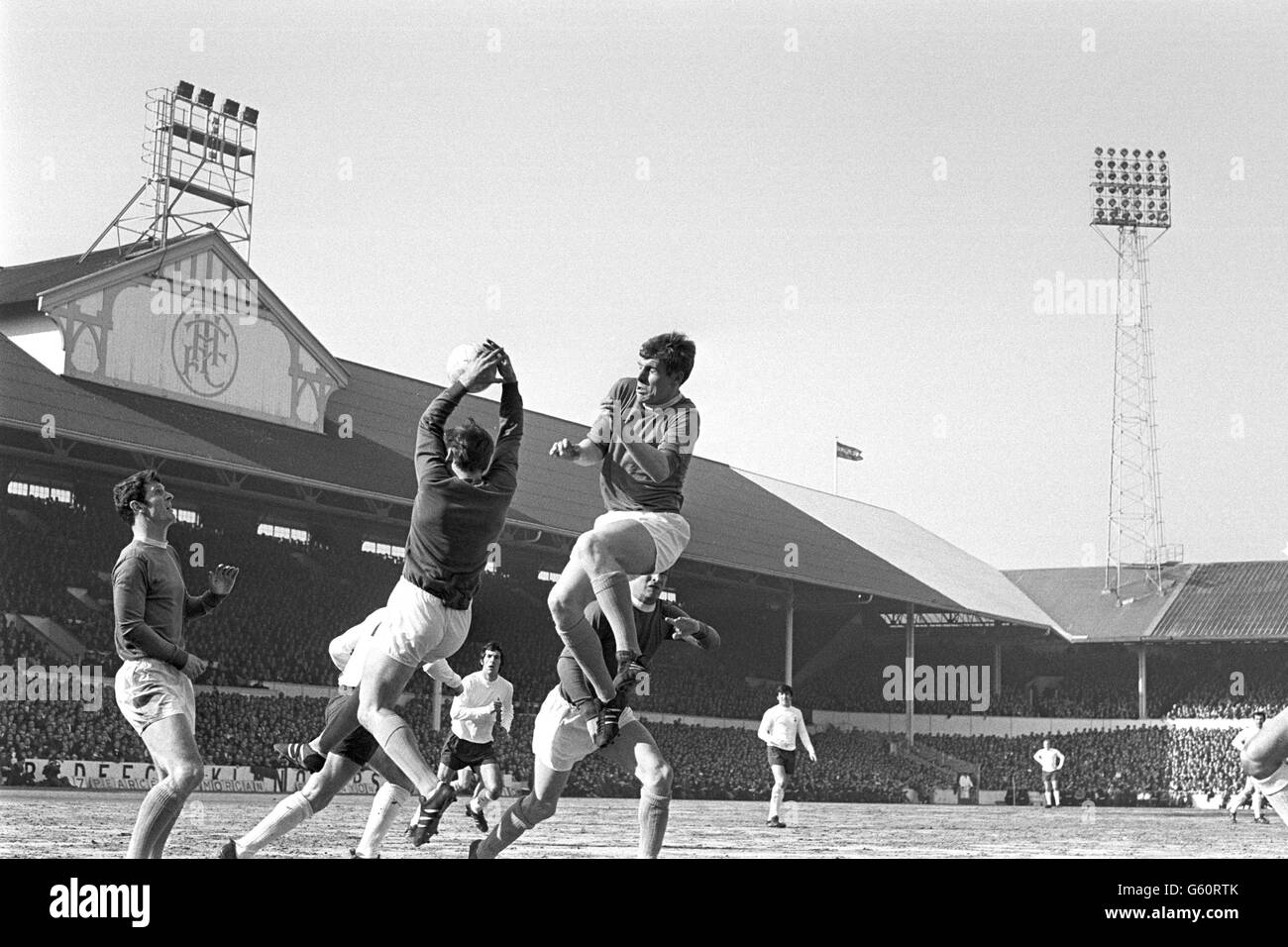 Action jumps football Black and White Stock Photos & Images - Alamy