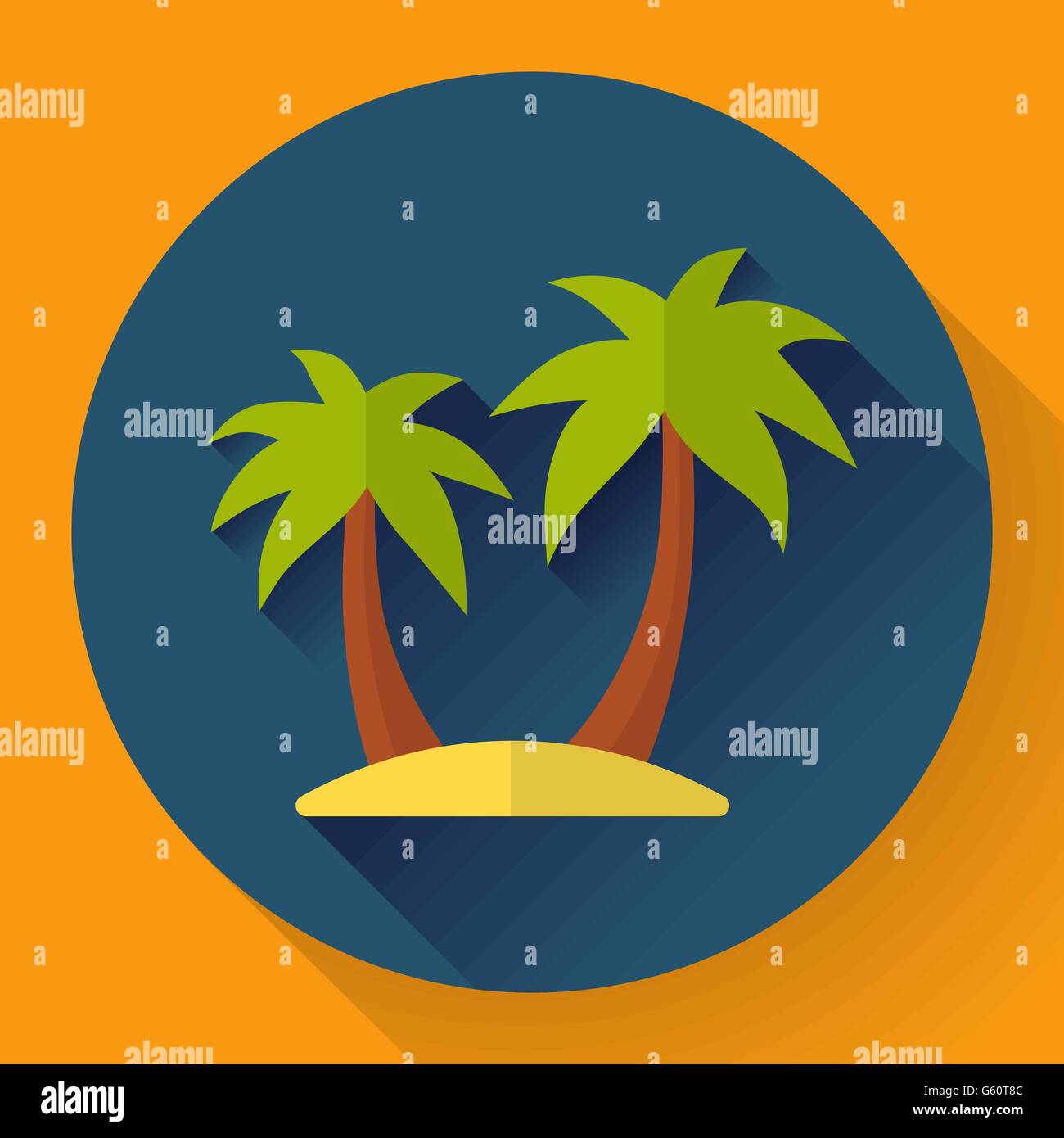 palm Island. Travel Icon. Flat designed style Stock Vector Image & Art ...