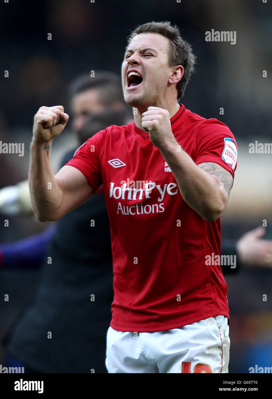 Nottingham Forest's Simon Cox celebrates after the game Stock Photo - Alamy