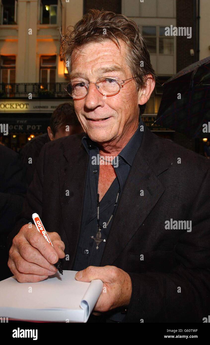 Actor John Hurt arrives for the press night of 'On An Average Day ...