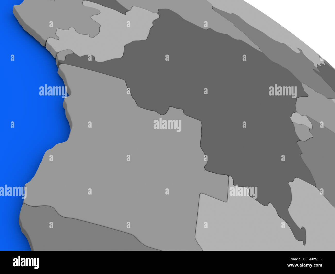 Map of Democratic Republic of Congo on 3D model of Earth with countries ...