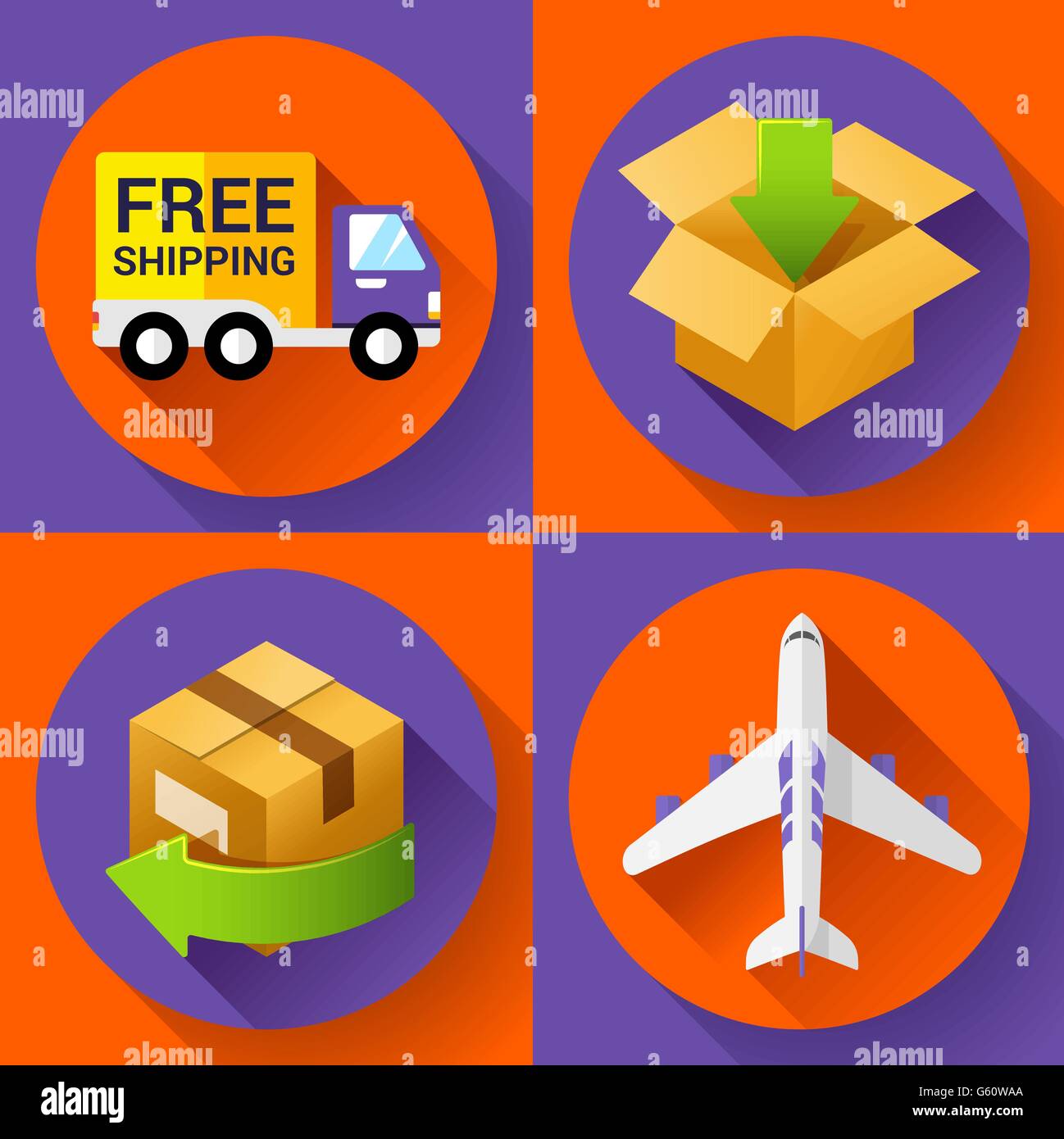 Return shipping flat icon hi-res stock photography and images - Alamy
