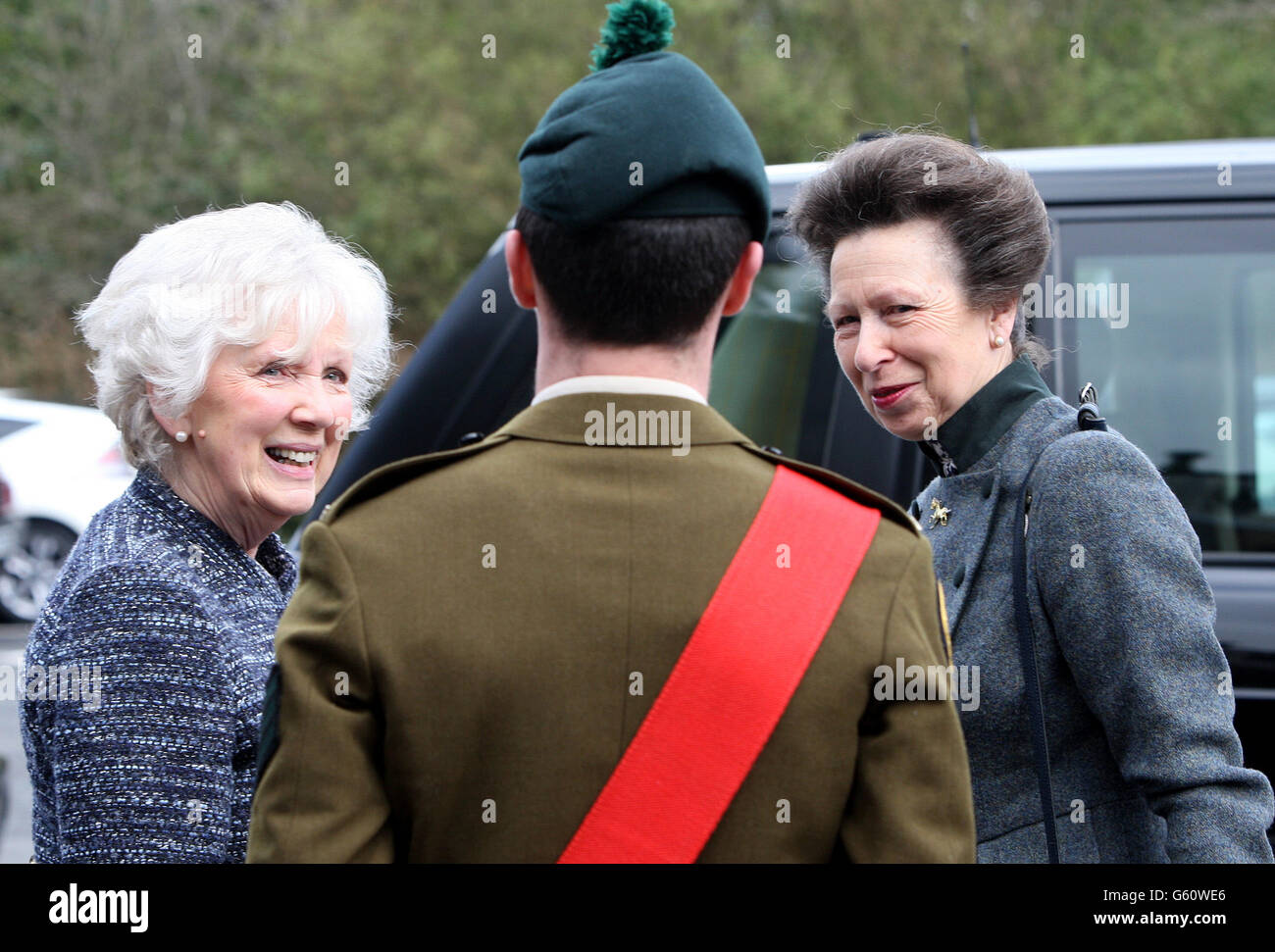 The Princess Royal is welcomed by Lord Lieutenant of county Antrim Mrs ...
