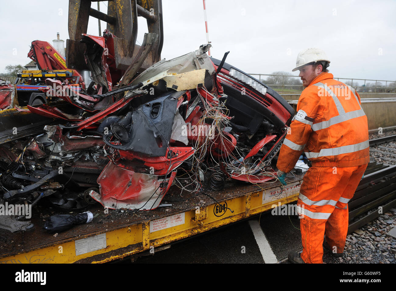 Level crossing crash Stock Photo - Alamy