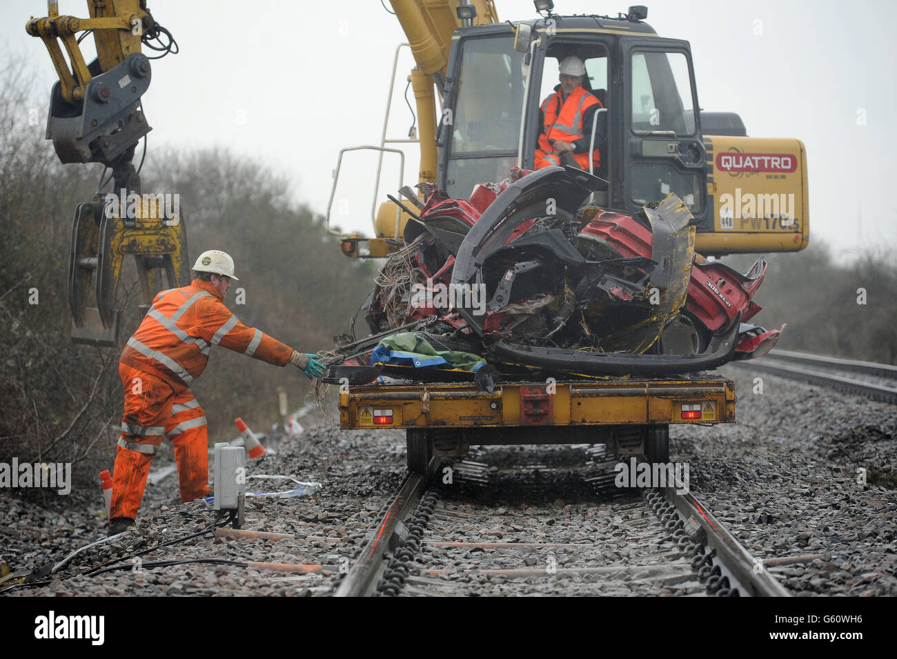 Level crossing crash Stock Photo - Alamy