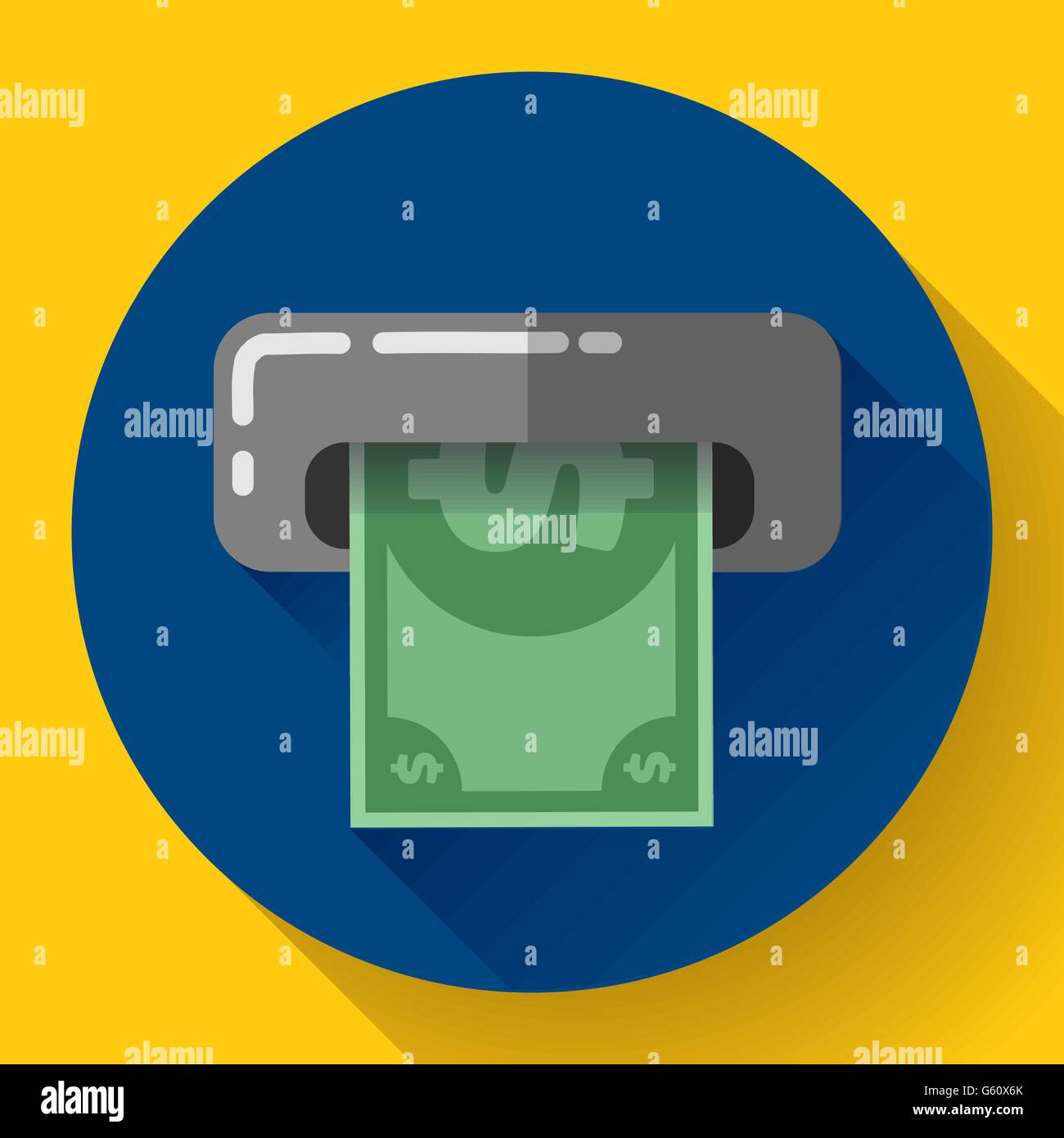 Getting money from an ATM bankomat card symbol icon. Flat design style ...