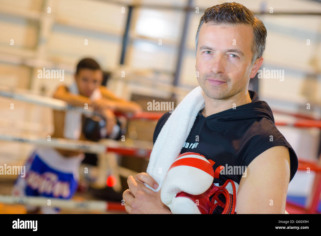 Portrait of boxing coach Stock Photo - Alamy