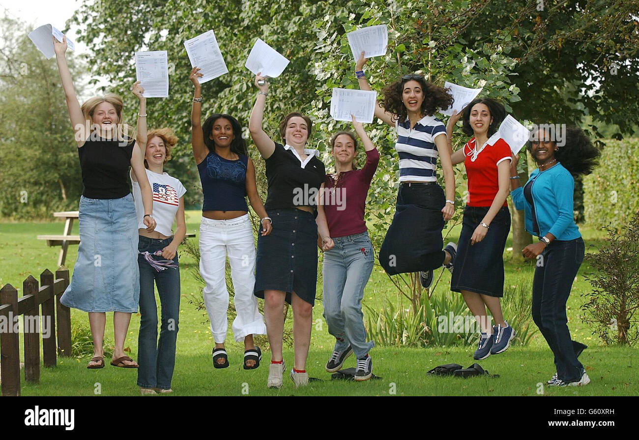Pupils celebrate A-Level results Stock Photo - Alamy