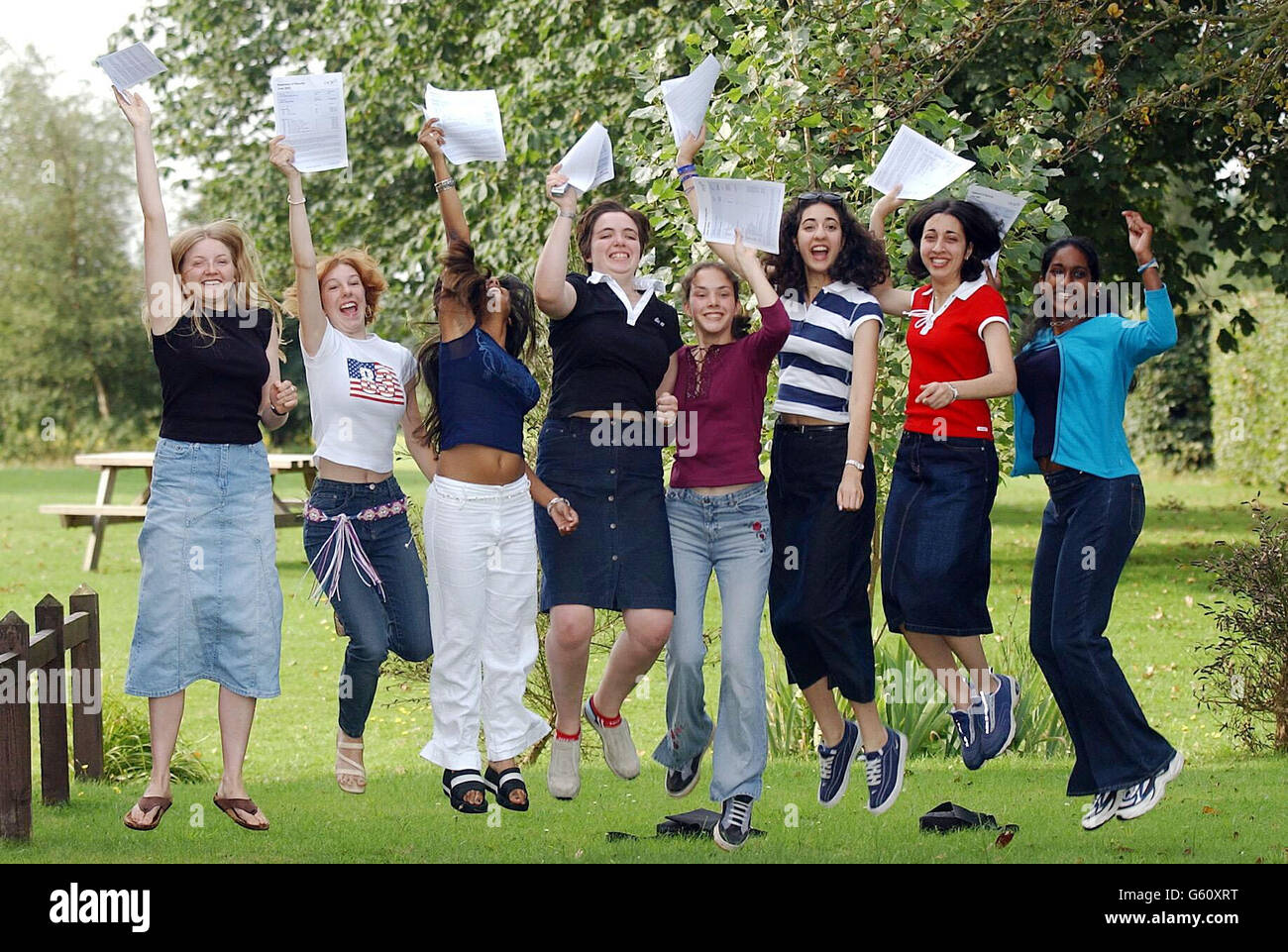 Pupils celebrate A-Level results Stock Photo - Alamy