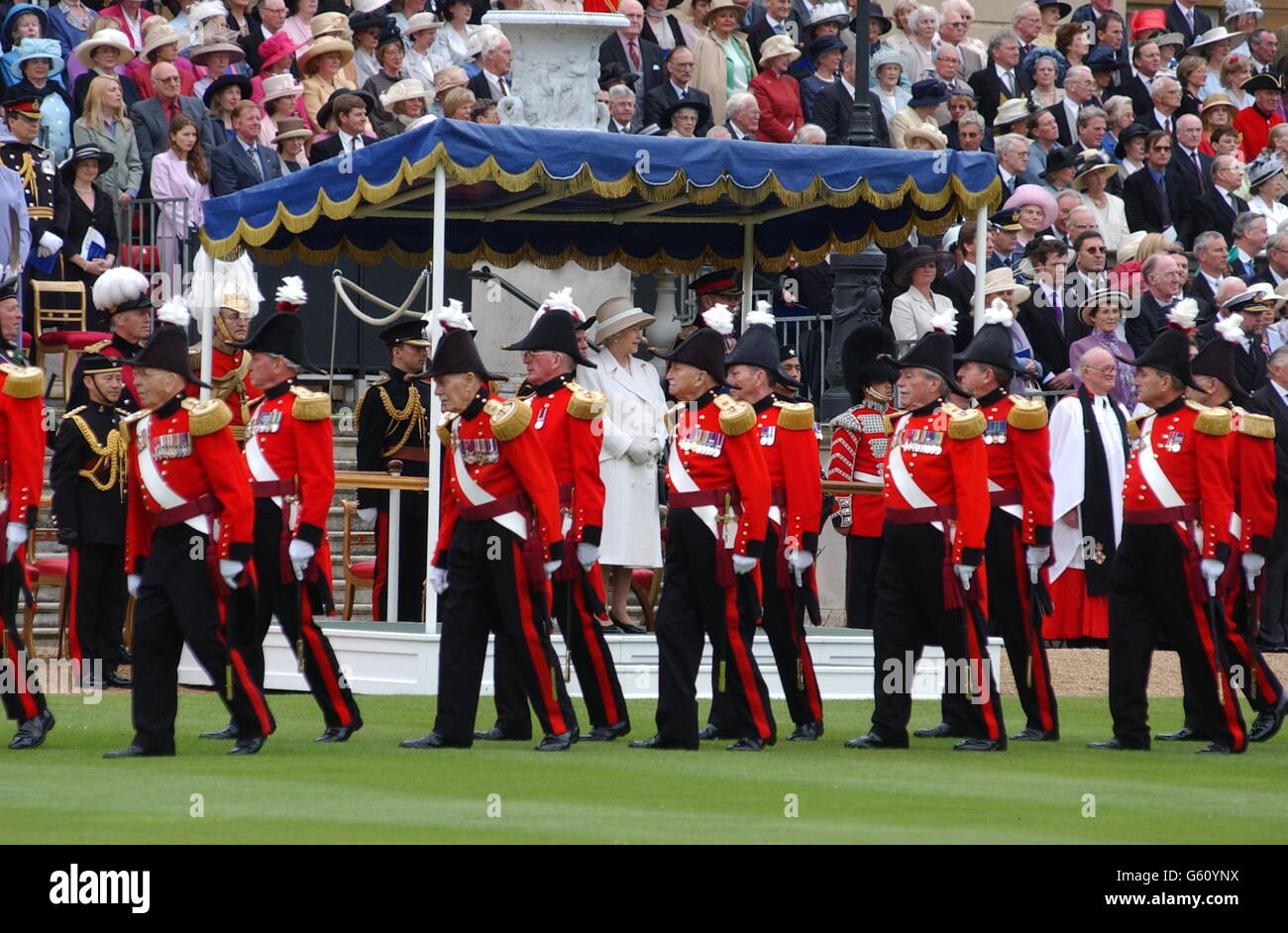 Queen Elizabeth II and the Duke of Edinburgh review the Military ...