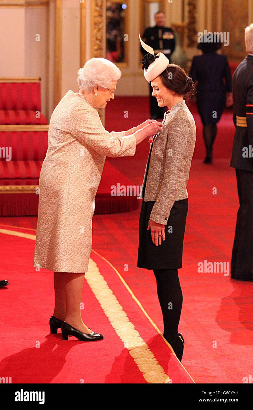 Olympic Gold Medal winning cyclist Victoria Pendleton receiving her ...