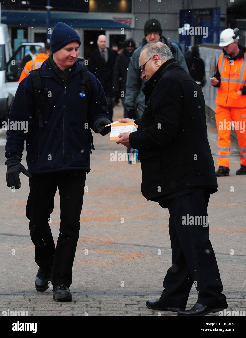TUC activists give out protest leaflets outside Birmingham New Street ...