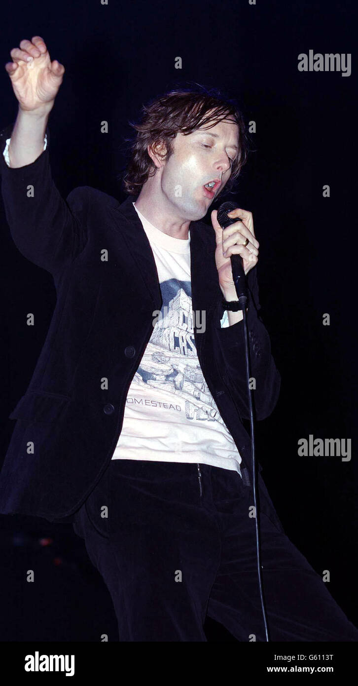 Pulp singer Jarvis Cocker performing on the Main Stage at the Reading ...