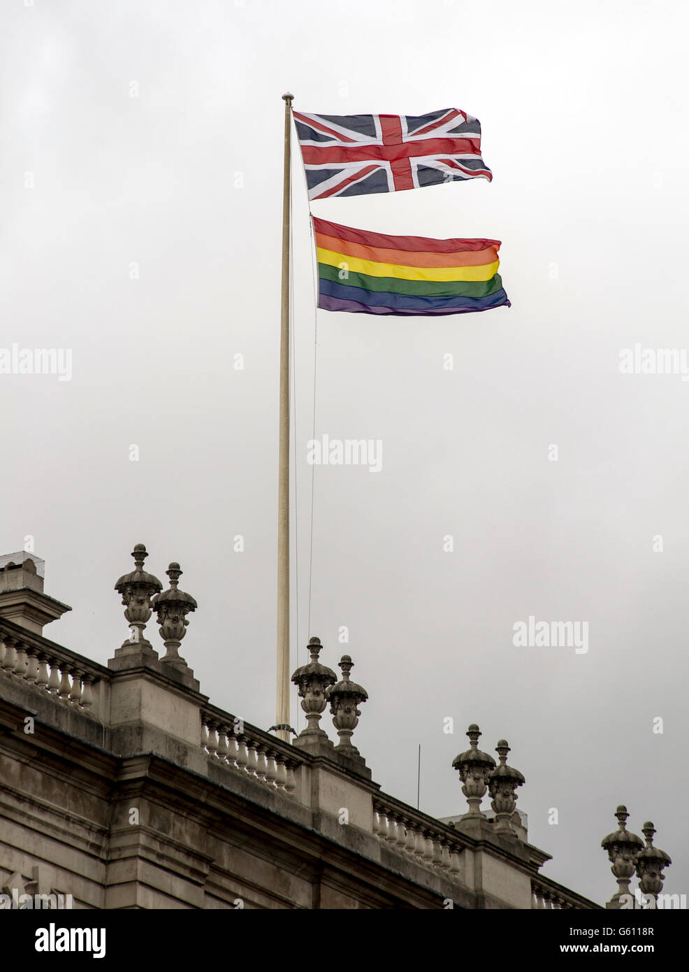 Government buildings in London fly the Rainbow flag alongside the Union ...