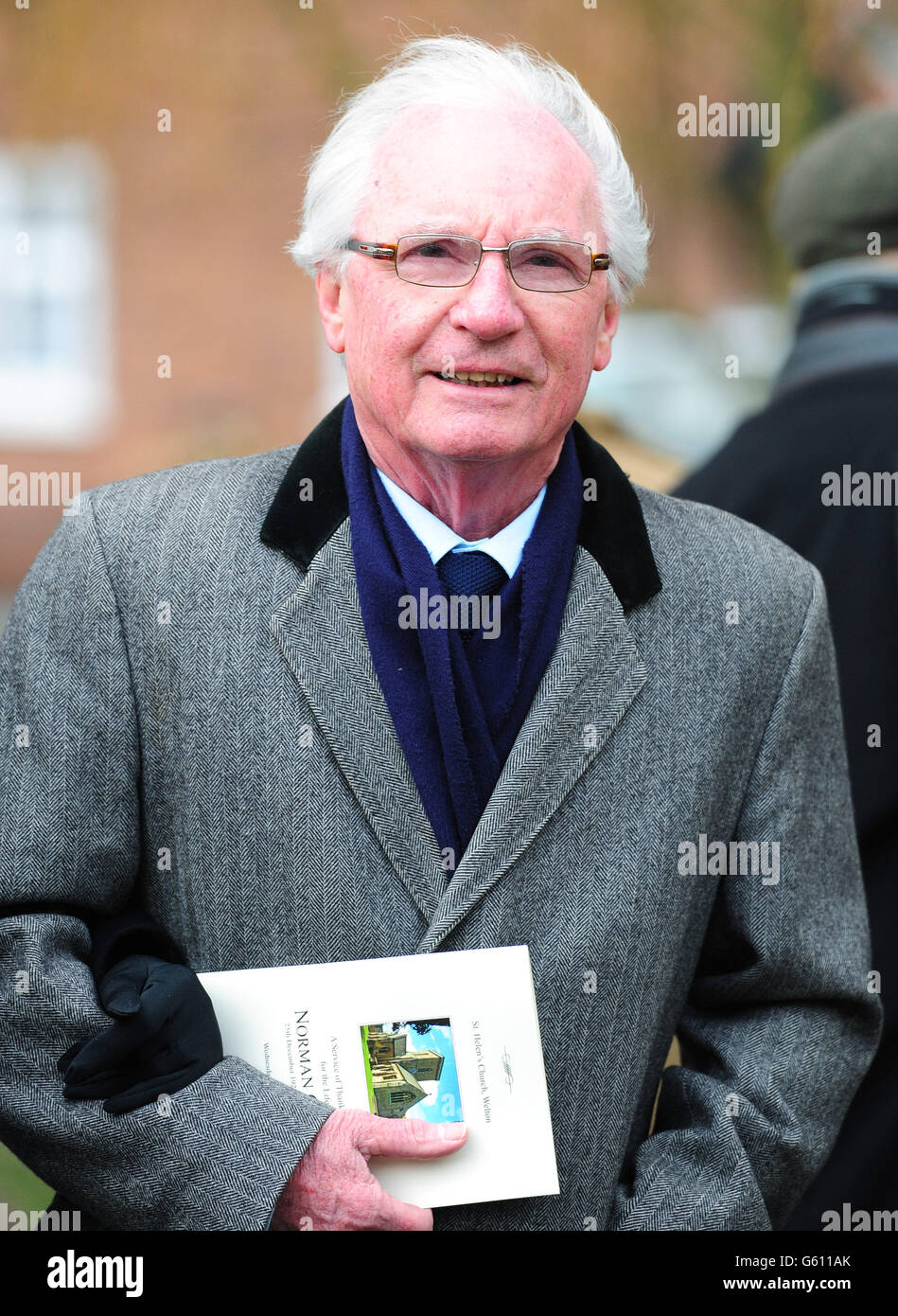 Comedian Syd Little arrives for the funeral service of Norman Collier ...