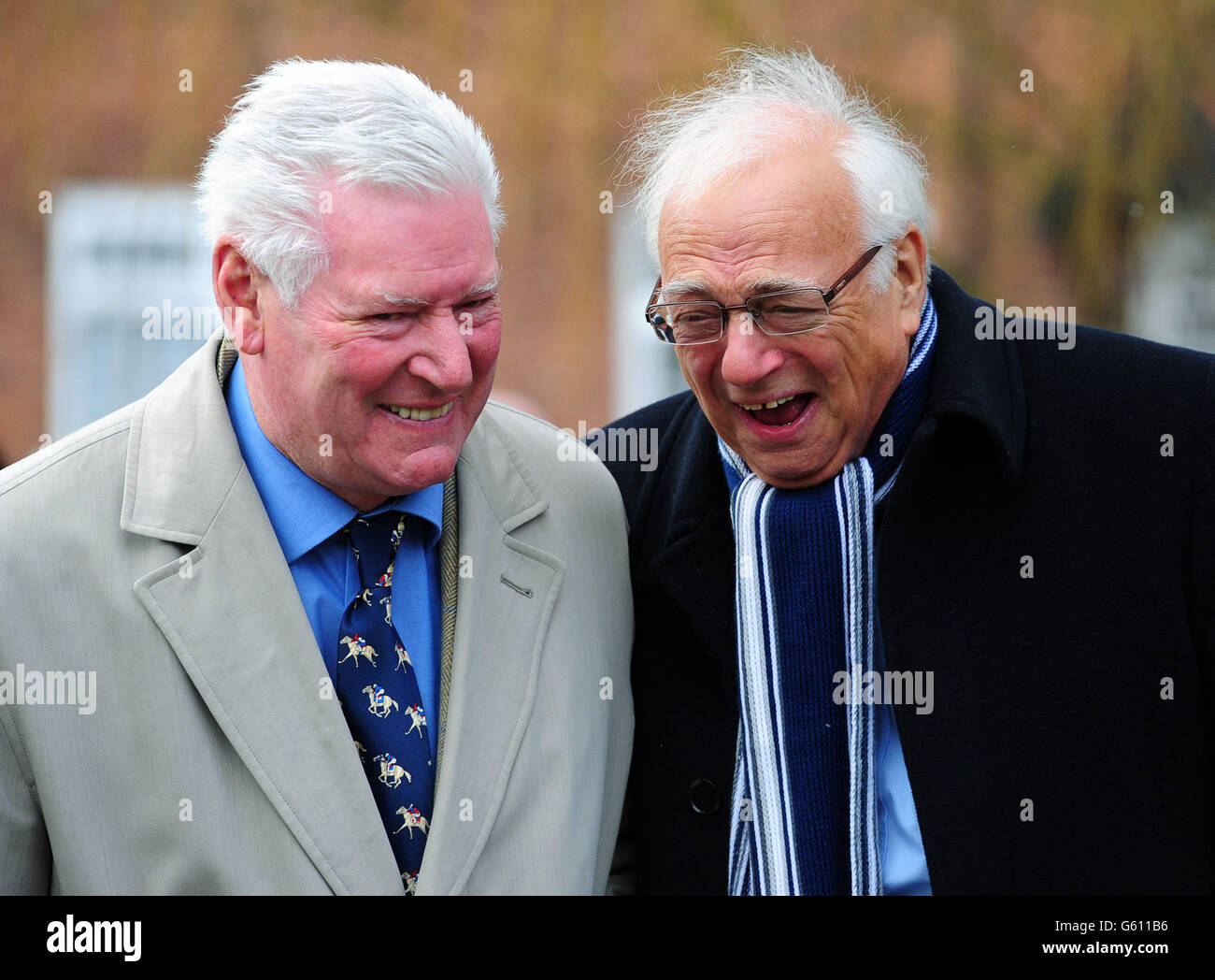 Comedians Roy Walker (left) and Roy Hudd arrive for the funeral service ...