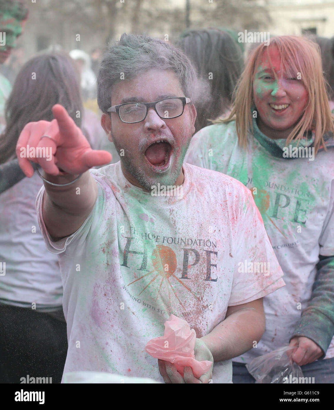 Irish students celebrate Holi 2013 Stock Photo - Alamy