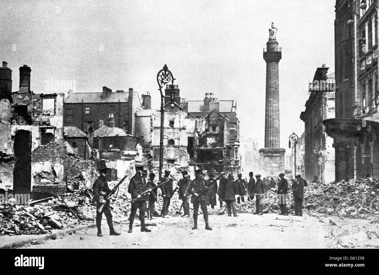 Scene from O'Connell Street in Dublin, during the Easter Rising. In the ...