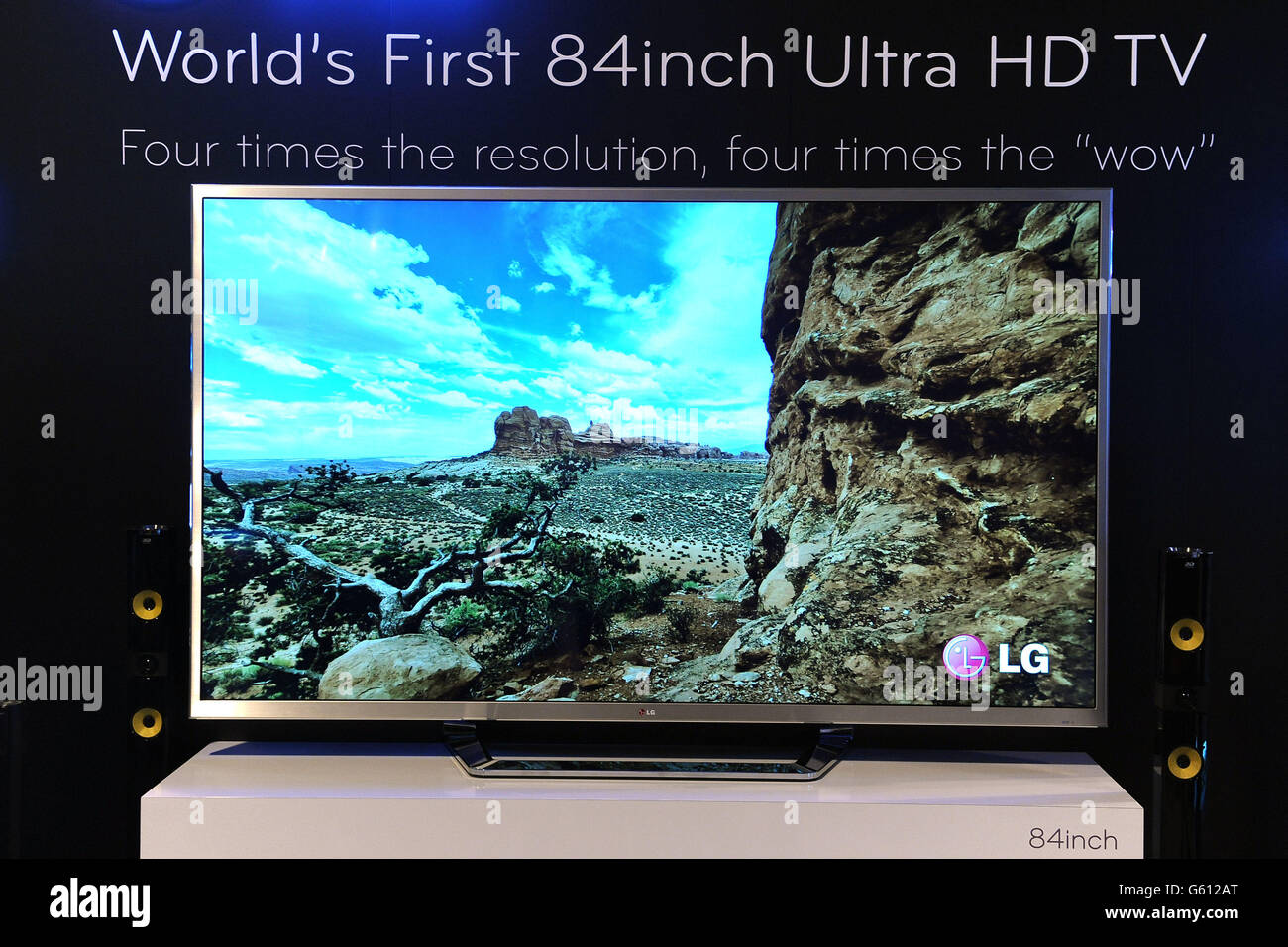 LG 84 inch Ultra HD TV on show at the Gadget Show Live 2013 at the NEC, Birmingham Stock Photo ...