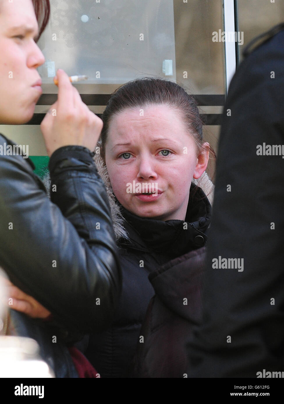 Bernadette (centre), the sister of Mairead Philpott, outside Nottingham ...