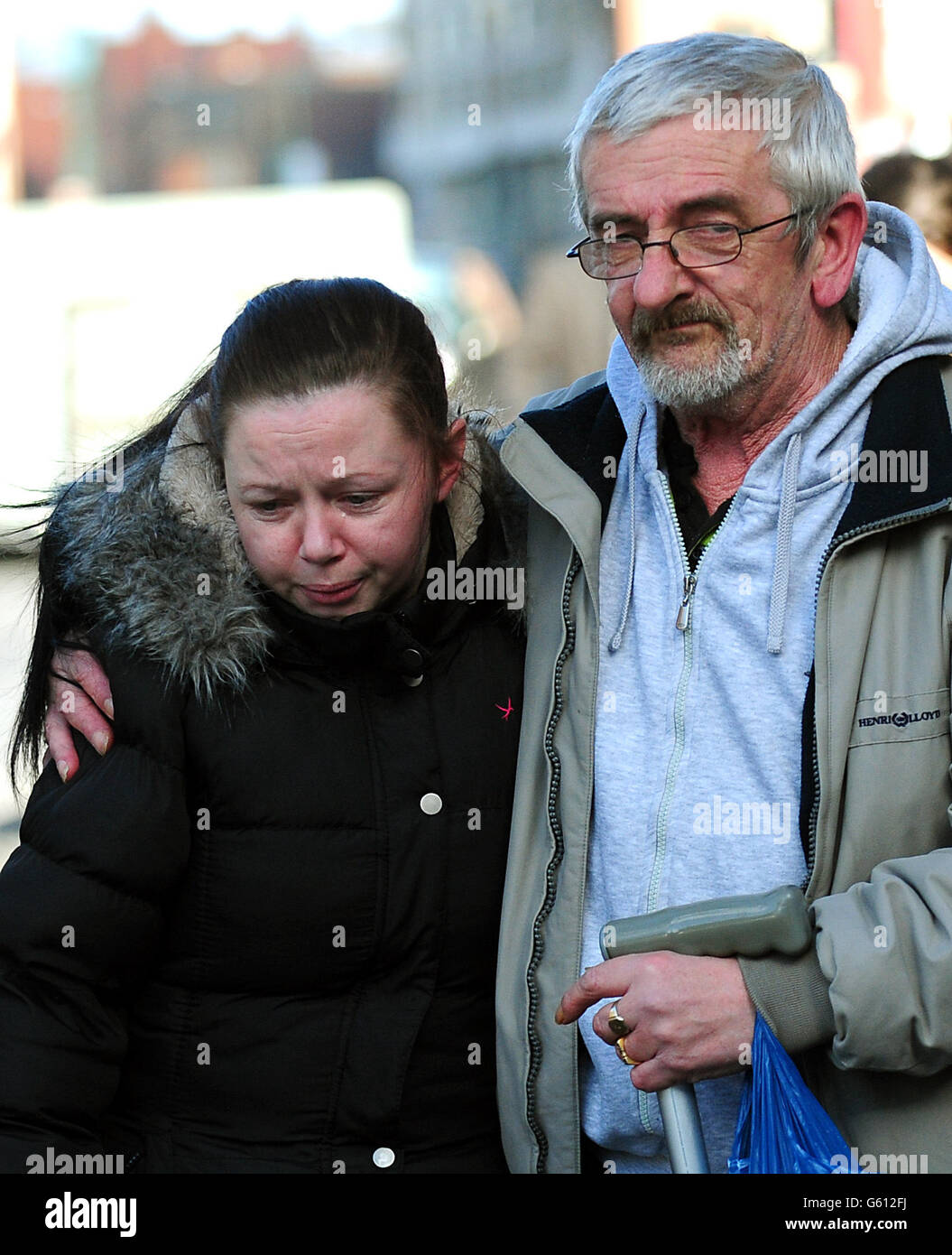 Jimmy Duffy, the father of Mairead Philpott, hugs daughter Bernadette ...