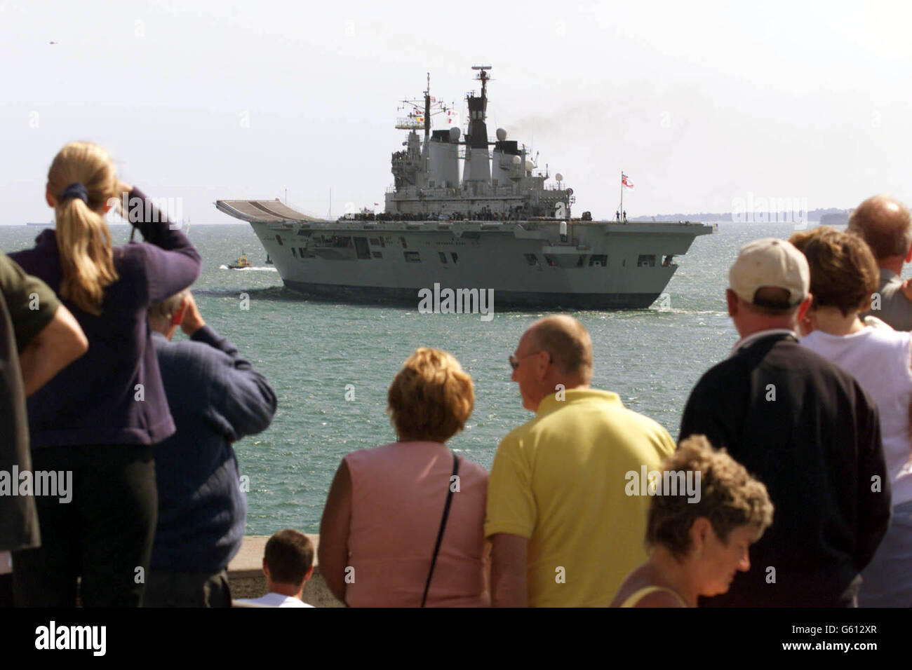 Ark Royal sails from Portsmouth Stock Photo - Alamy
