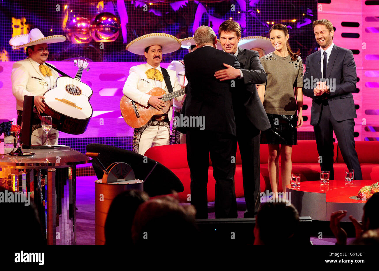 Graham Norton, Tom Cruise, Olga Kurylenko and Gerard Butler during the ...