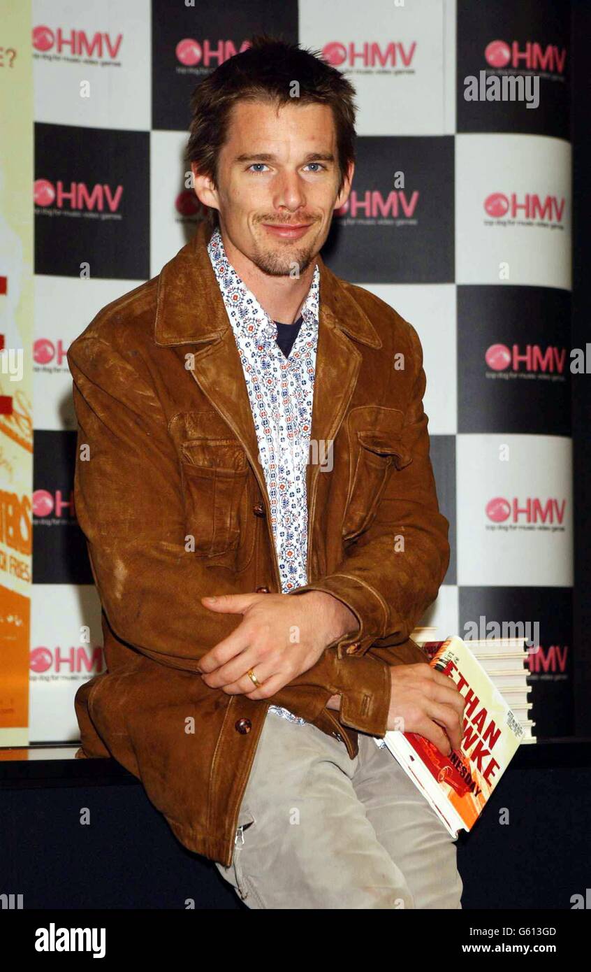 American actor Ethan Hawke poses for photographers during a book ...