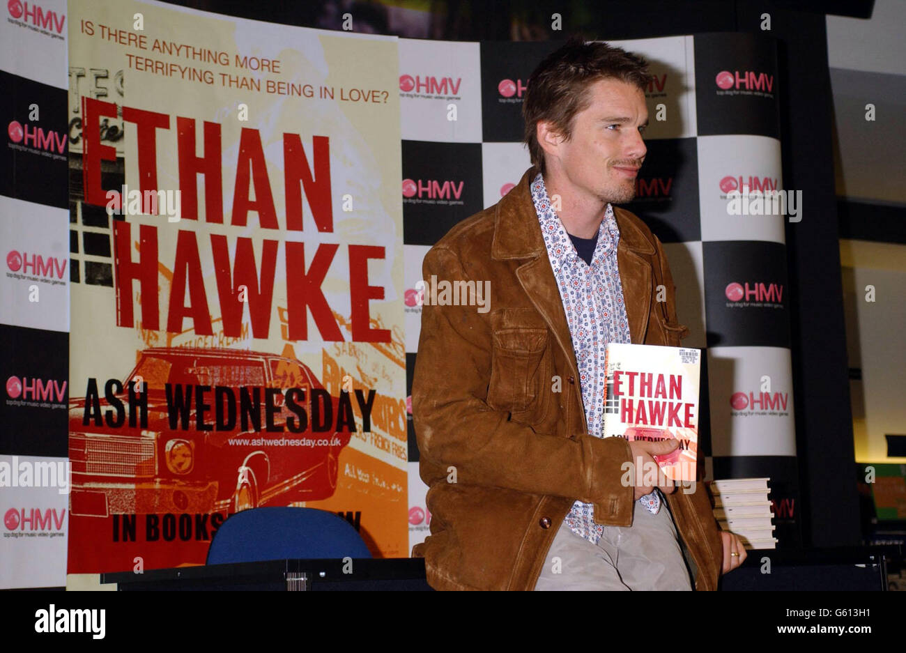 American actor Ethan Hawke poses for photographers during a book ...