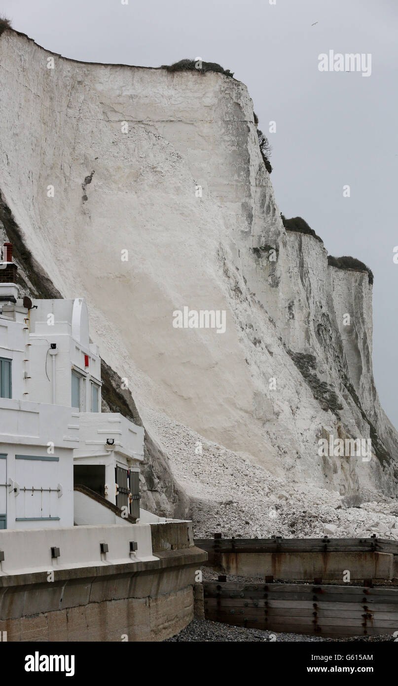 A general view of the scene in St. Margaret's Bay near Dover, Kent ...