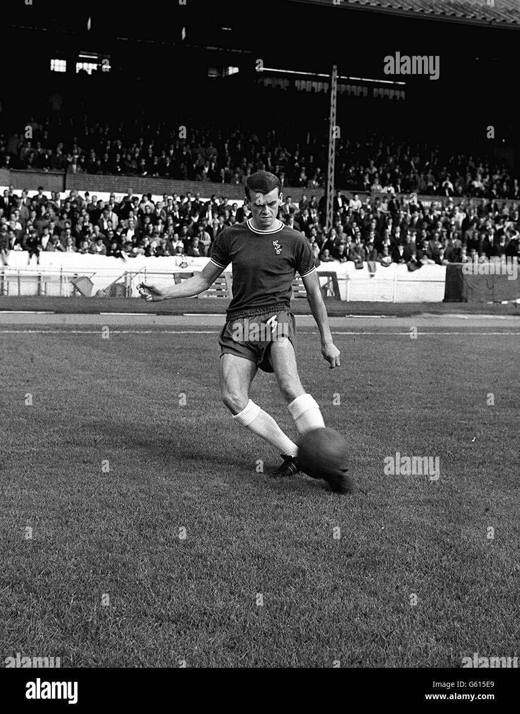 Playing the ball is Eddie McCreadie, Glasgow-born full-back with ...