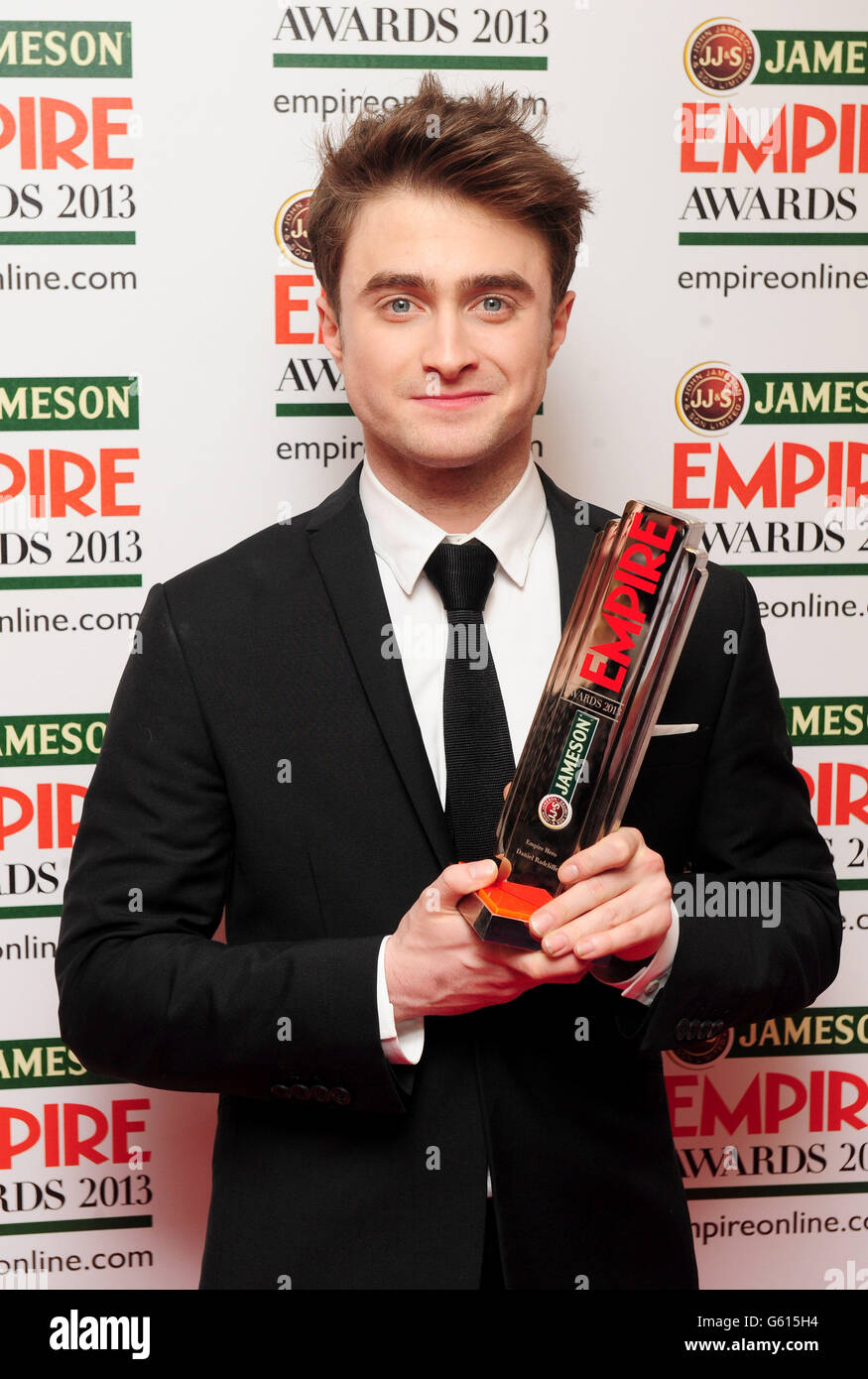 Daniel Radcliffe who won the Empire Hero award at the Empire Film ...