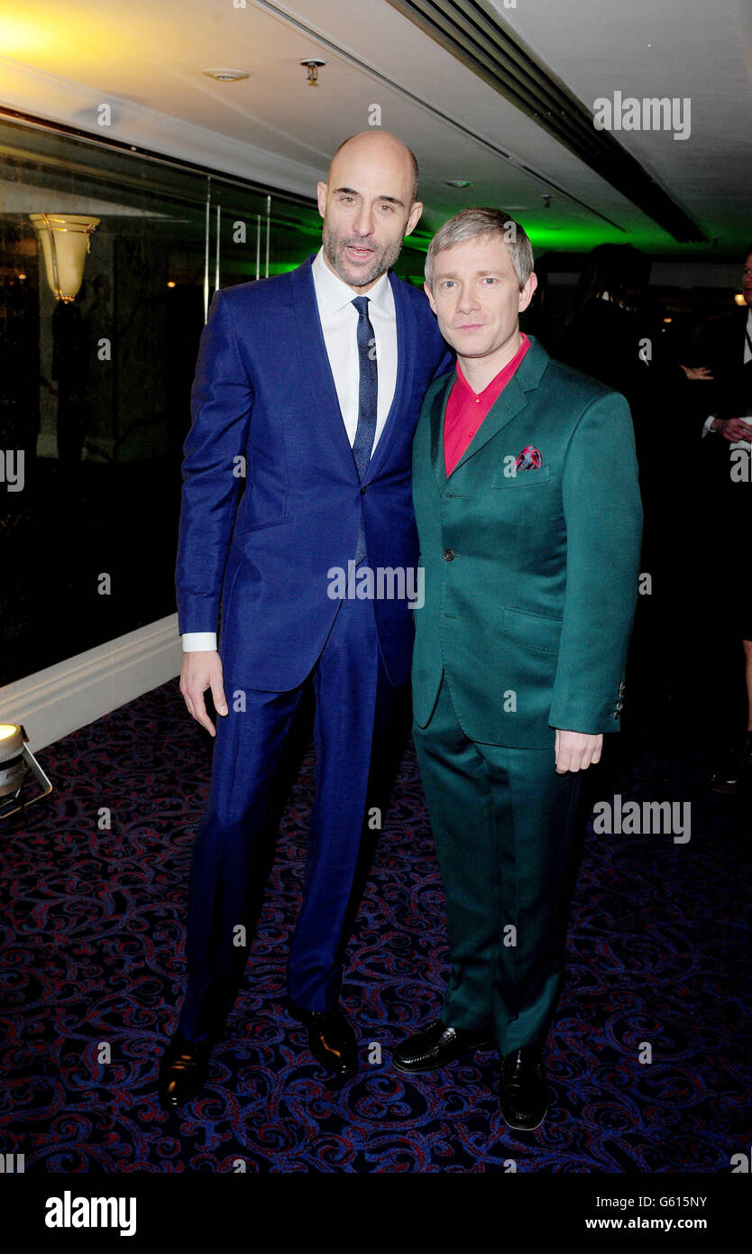 Mark Strong and Martin Freeman arriving at the Empire Film Awards at ...