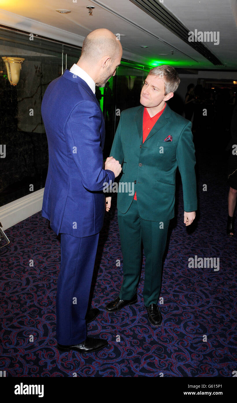 Empire Film Awards - London. Mark Strong and Martin Freeman arrive at ...